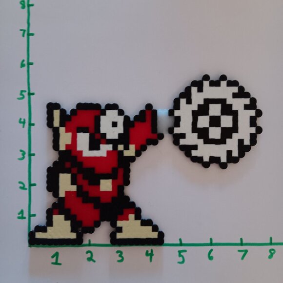Perler, Megaman | Wall Decor | Perler Bead Art Of Metal Man From ...